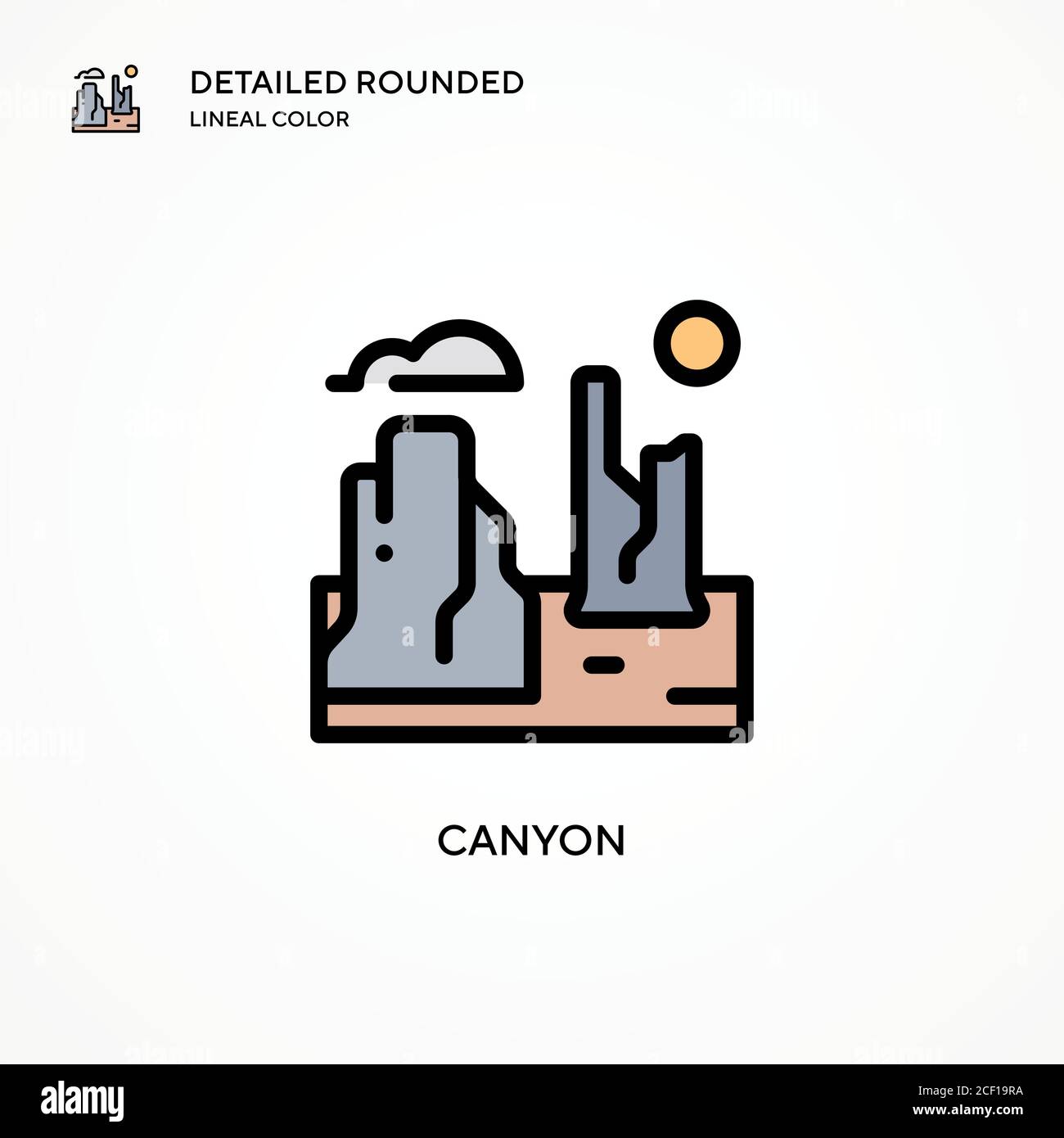 Canyon vector icon. Modern vector illustration concepts. Easy to edit ...
