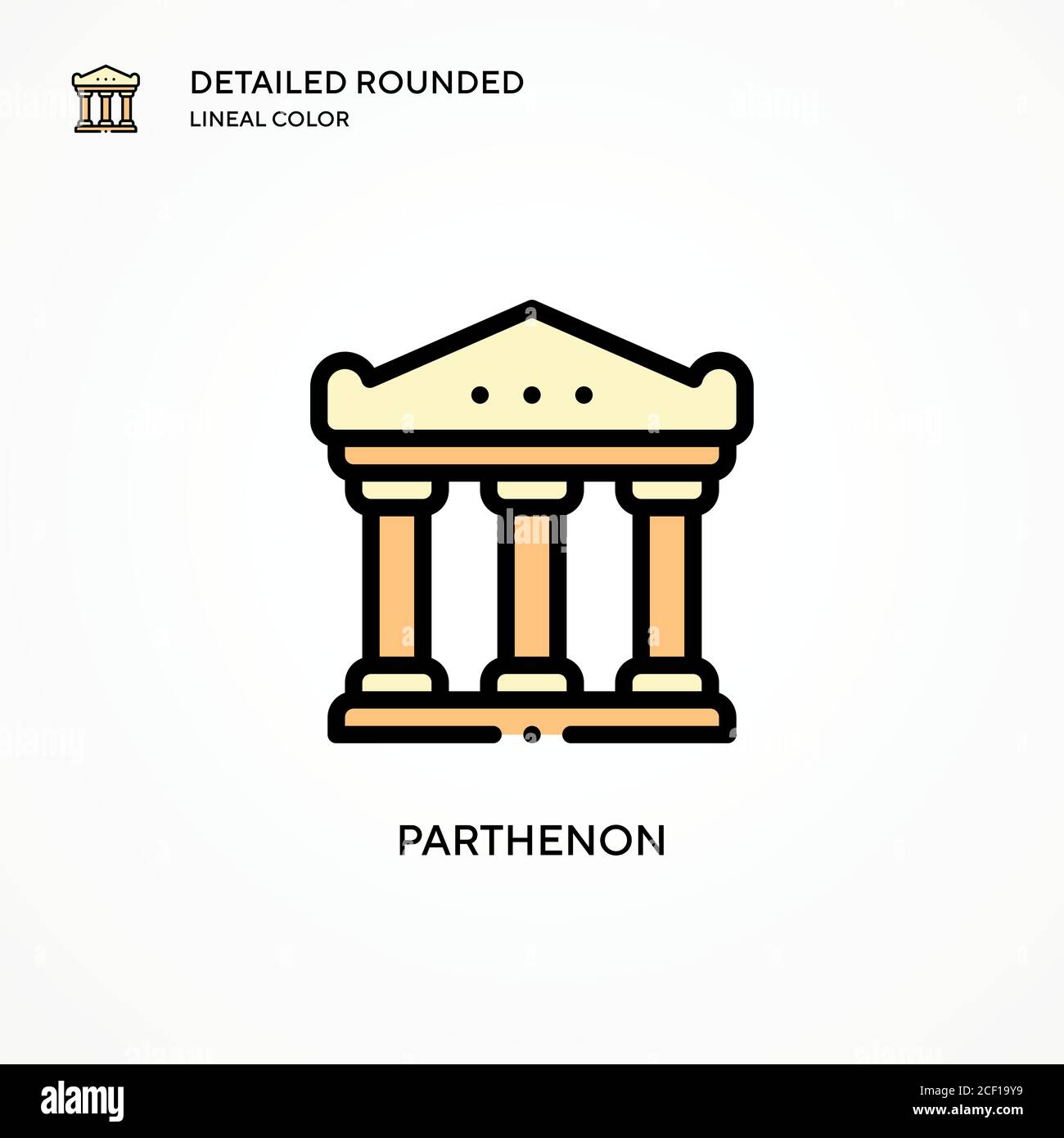 Parthenon vector icon. Modern vector illustration concepts. Easy to edit and customize Stock ...