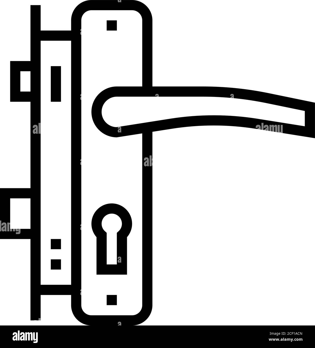 door handle and lock line icon vector illustration Stock Vector Image ...