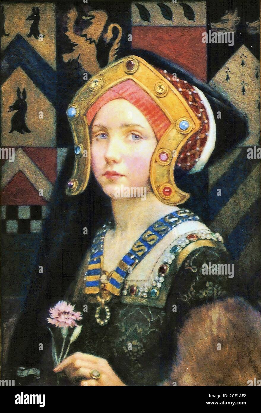 Fortescue-Brickdale Eleanor - Head of a Tudor Girl - British School ...