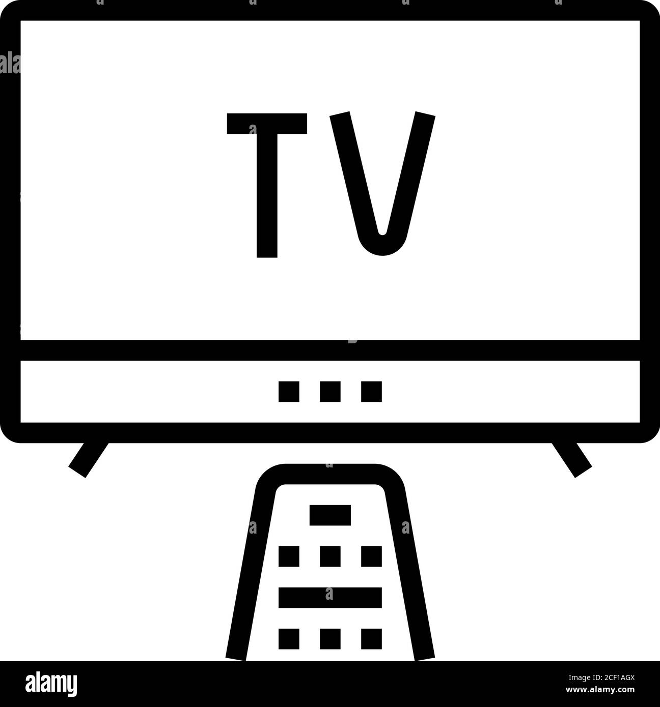 watching tv line icon vector illustration Stock Vector Image & Art - Alamy
