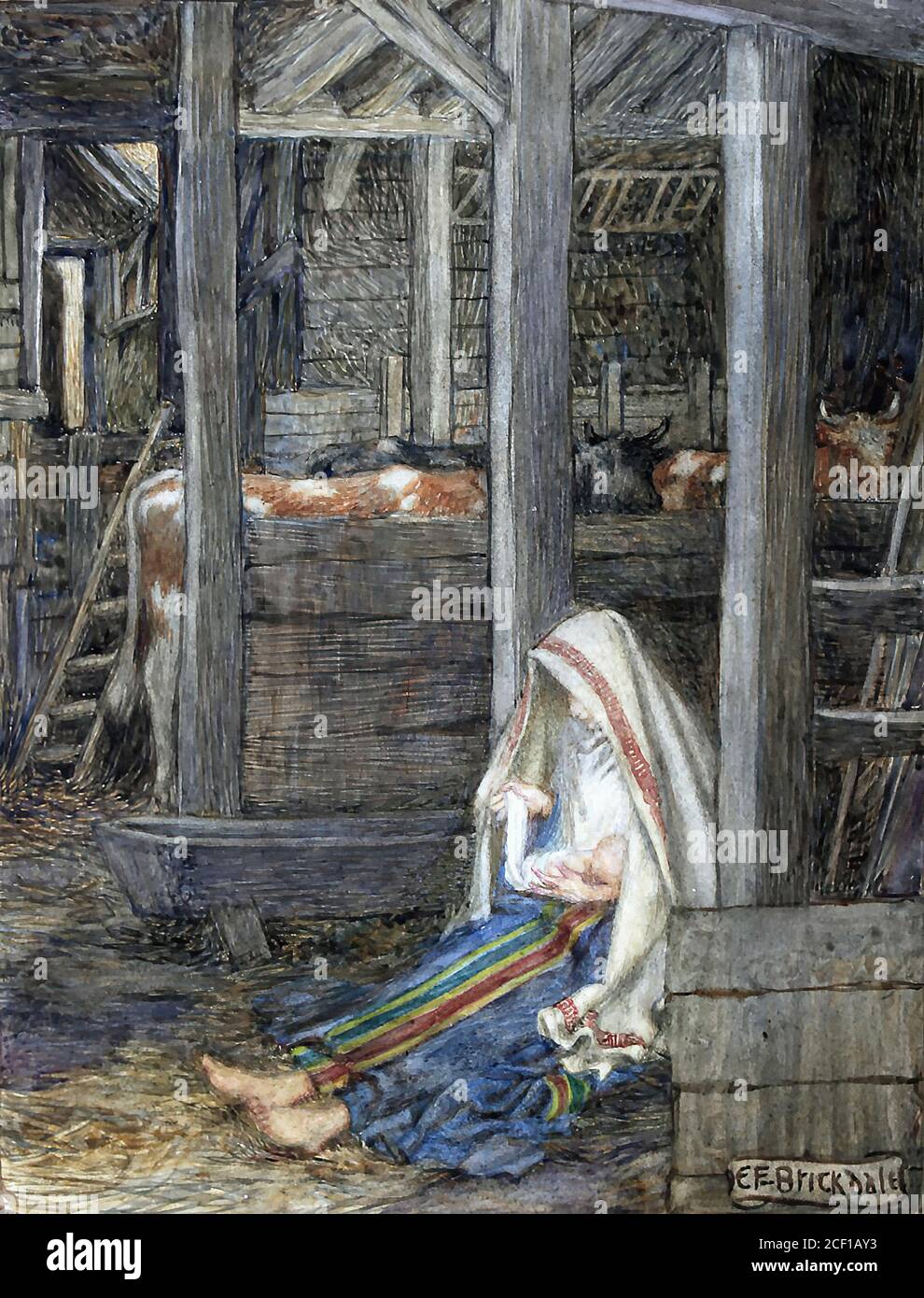 Victorian nativity painting hi-res stock photography and images - Alamy