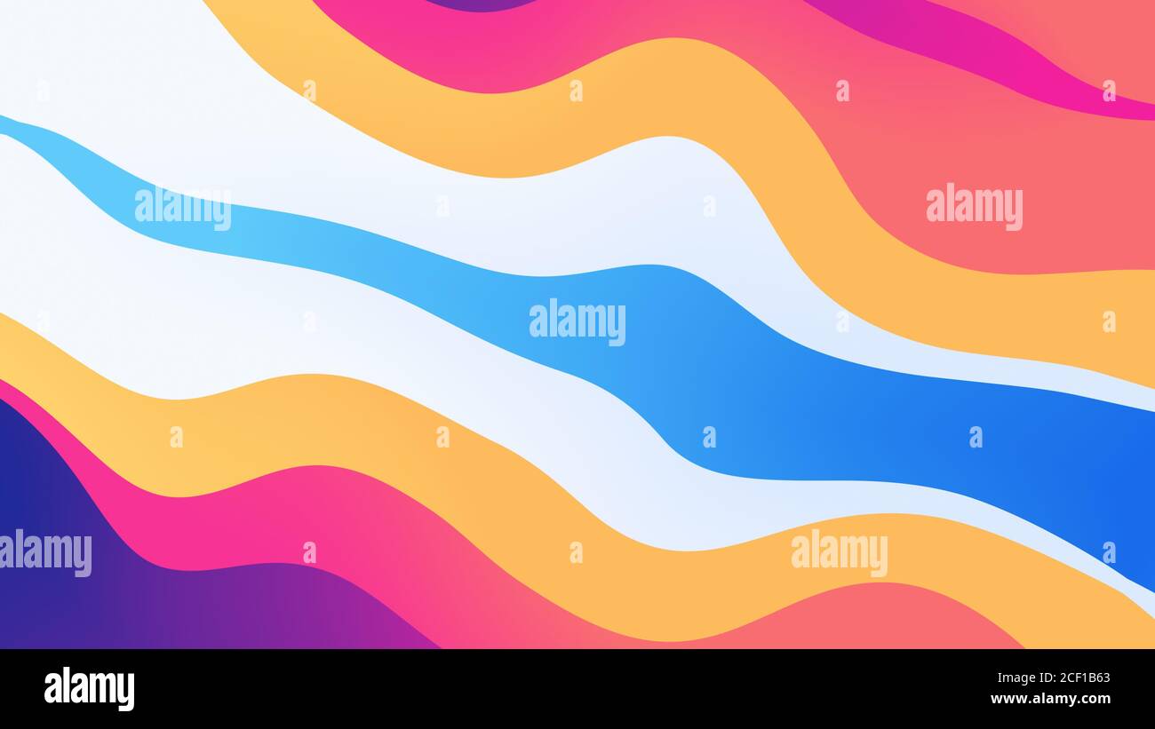 abstract wallpaper from wavy shapes filled colorful gradient ...