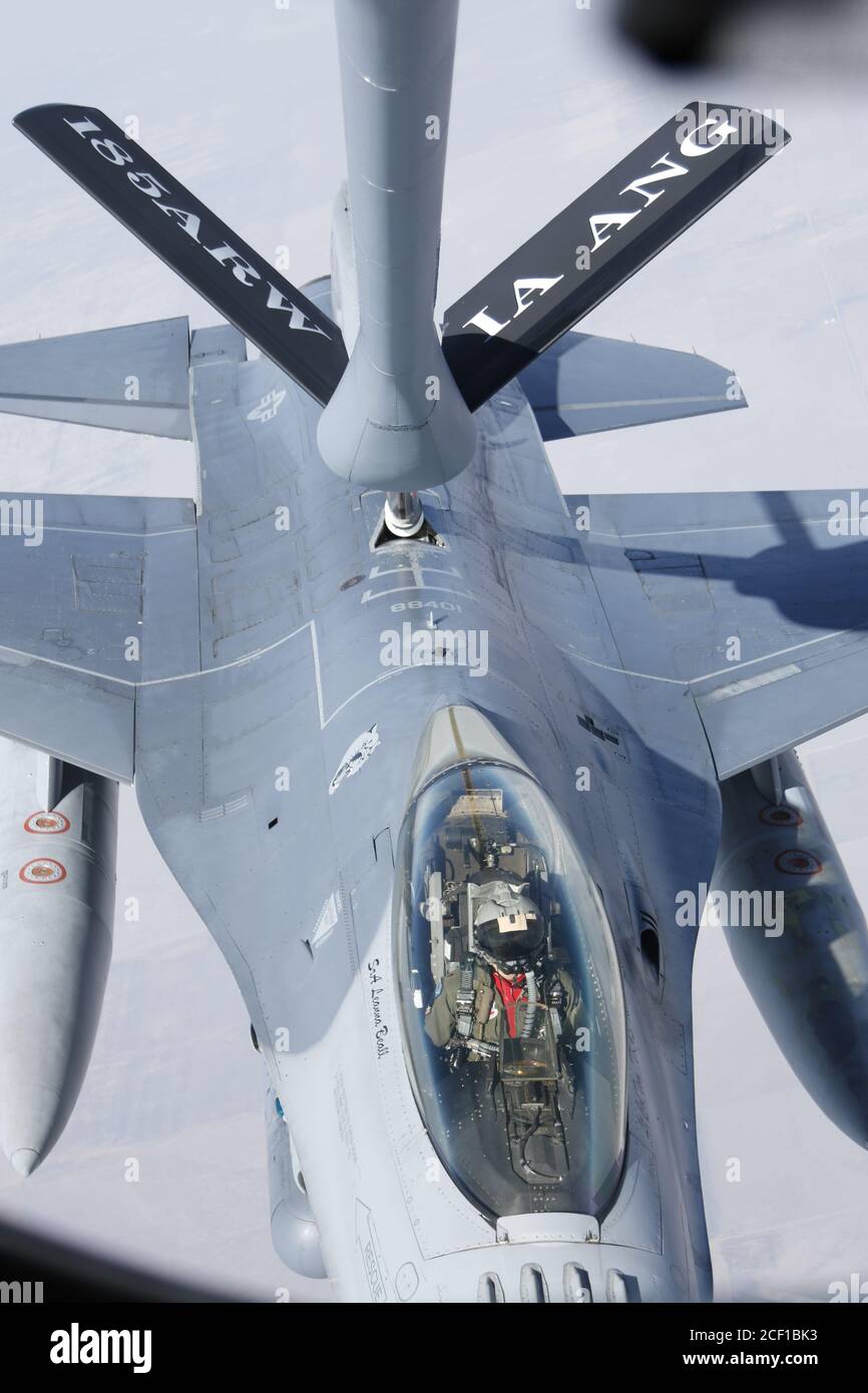 A U.S. Air Force F-16 Fighting Falcon with the 120th Fighter Squadron ...