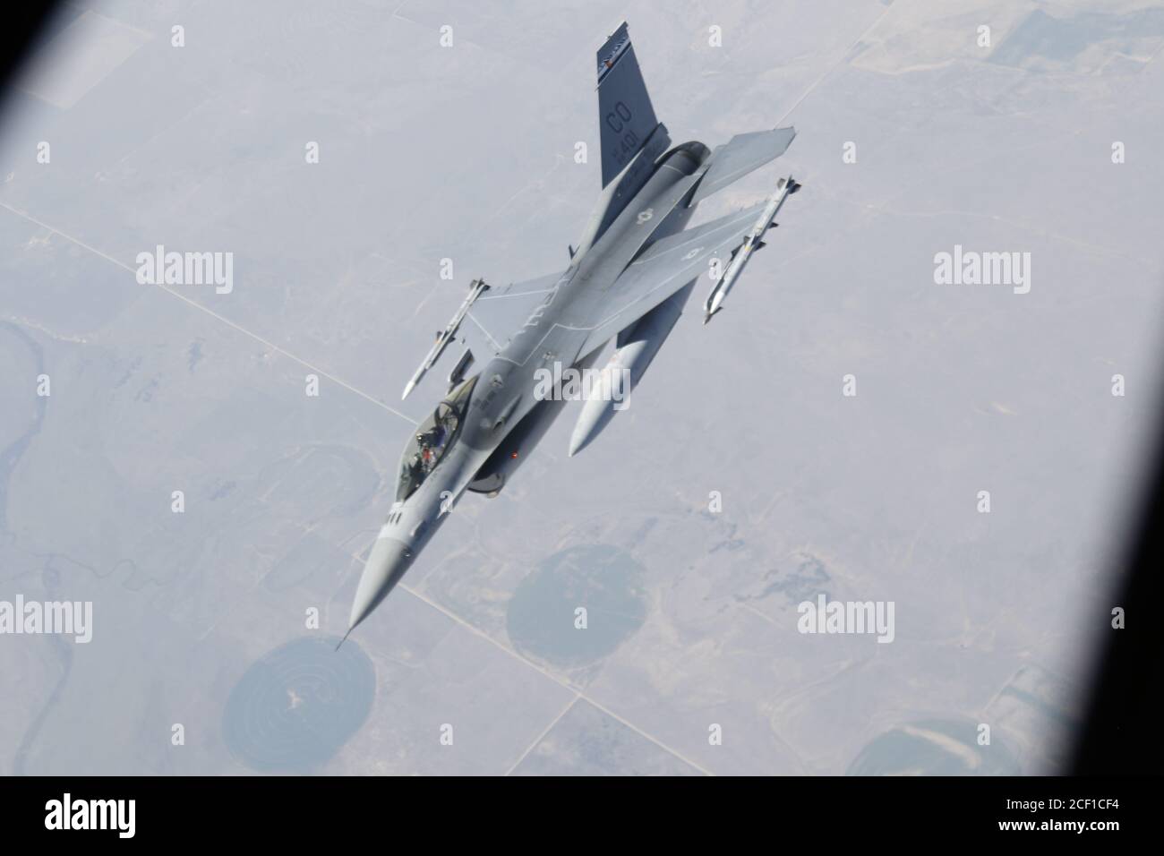 A U.S. Air Force F-16 Fighting Falcon with the 120th Fighter Squadron ...