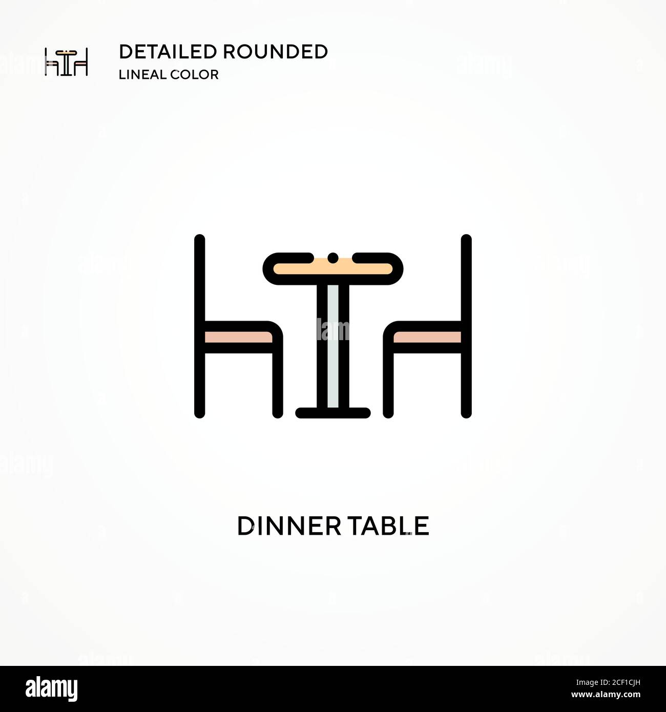 Dinner table vector icon. Modern vector illustration concepts. Easy to ...