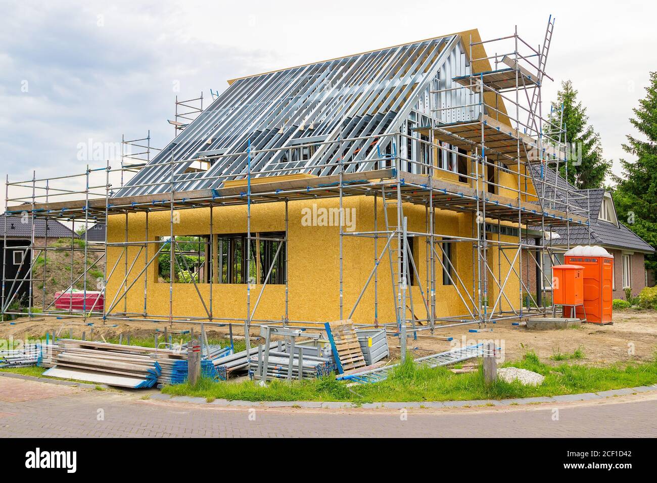 New house under construction on building site Stock Photo - Alamy