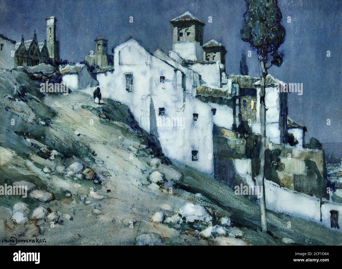 Foweraker Albert Moulton - View of a Spanish Village 1 - British School ...