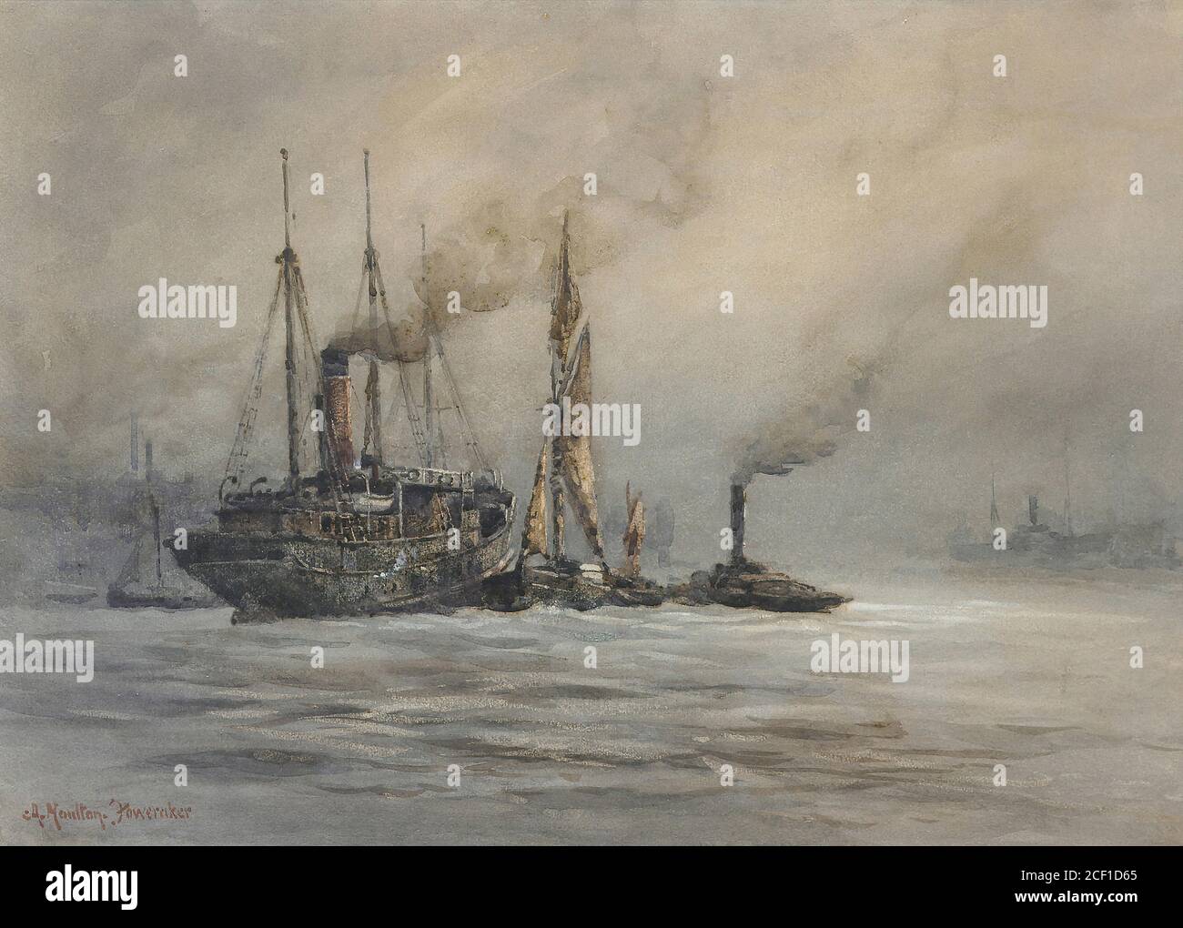 Foweraker Albert Moulton - the Thames in November - British School ...