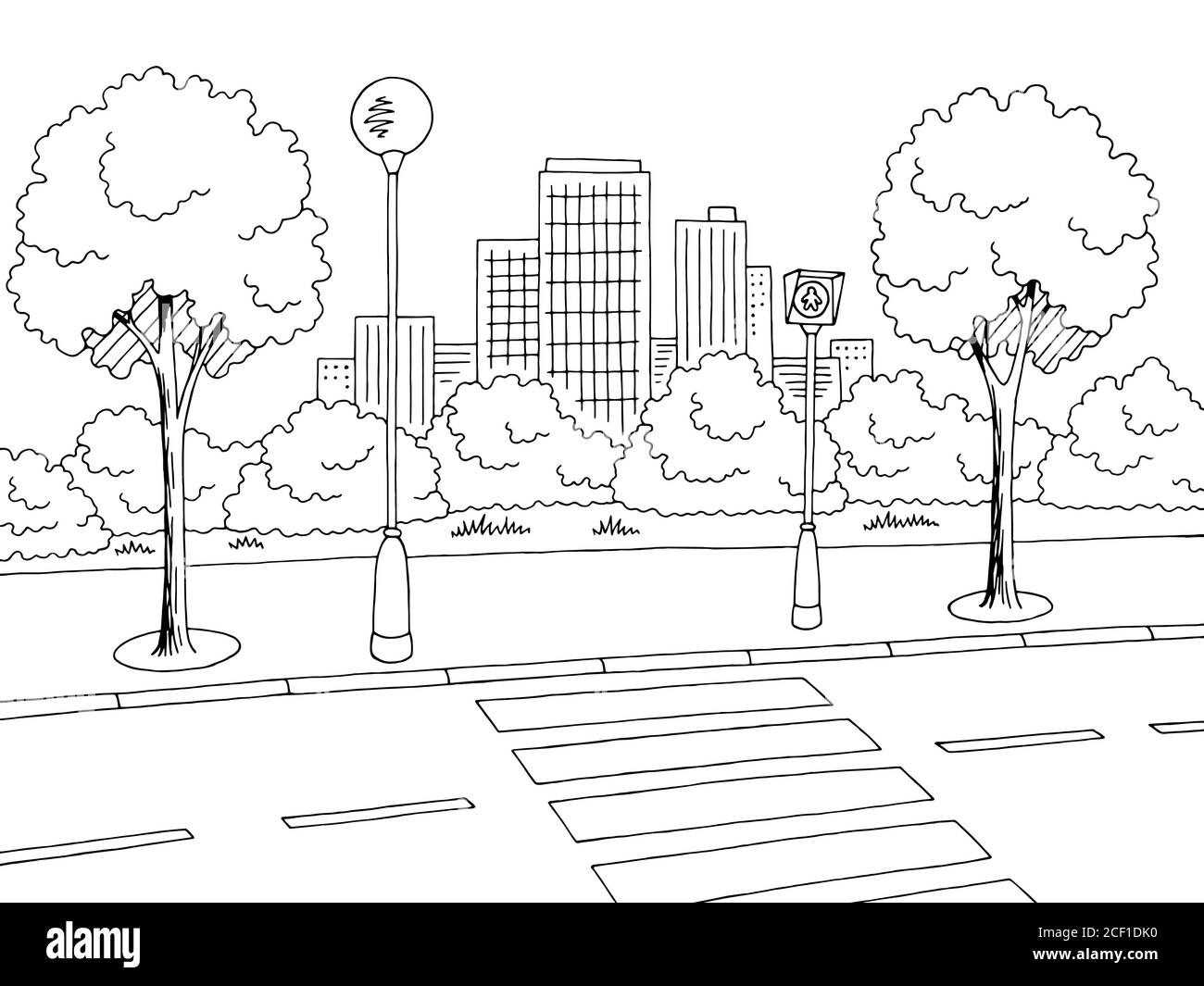 City Street Clipart Black And White