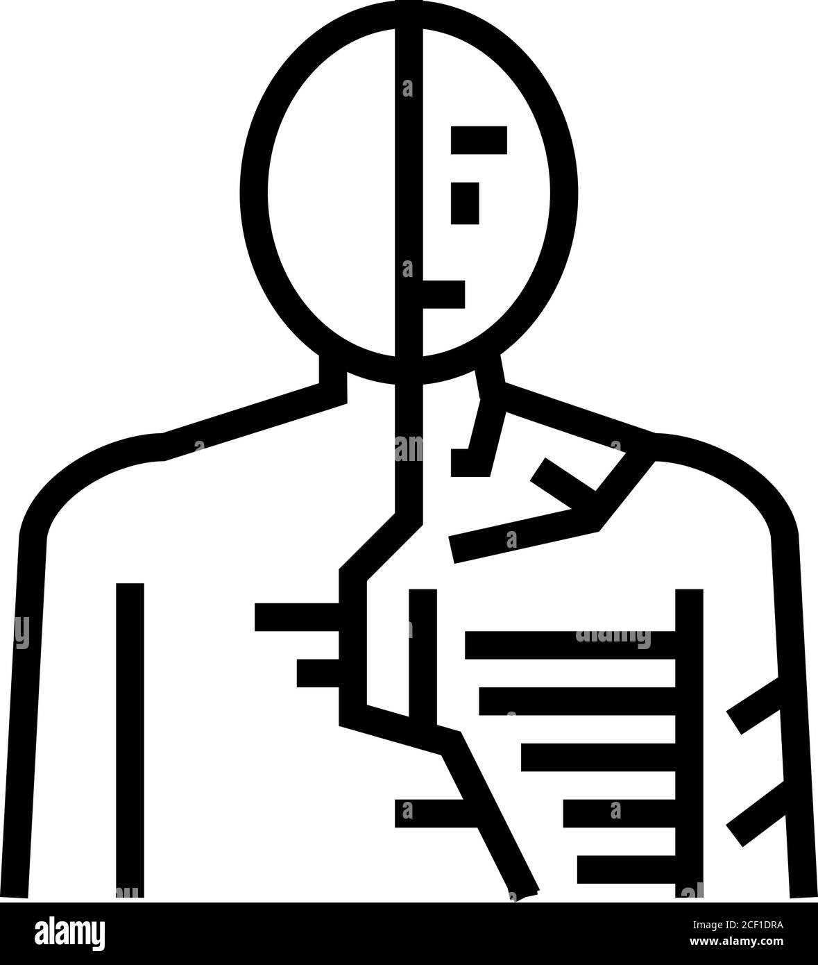 android robot human line icon vector illustration Stock Vector Image ...