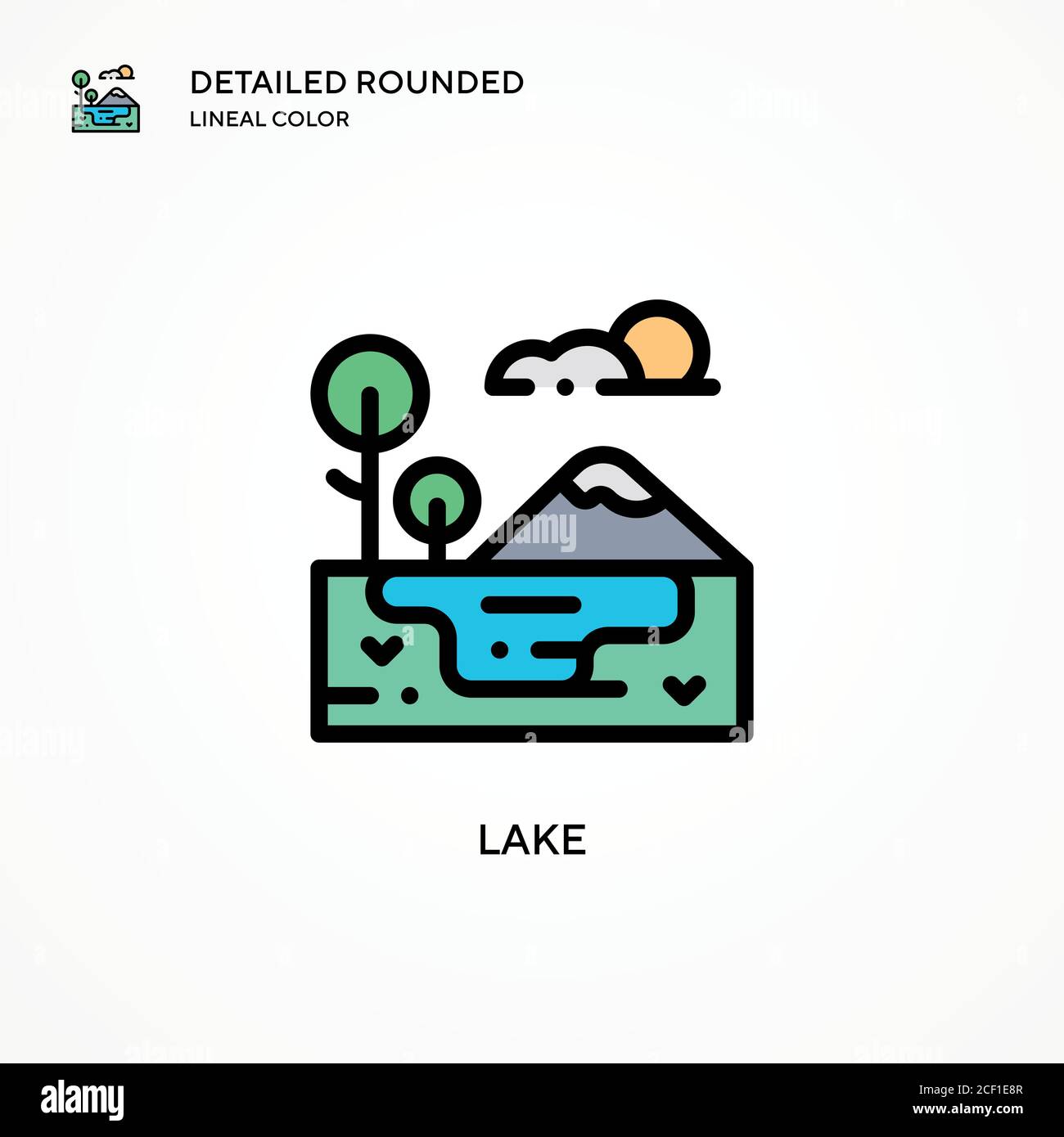 Lake vector icon. Modern vector illustration concepts. Easy to edit and ...