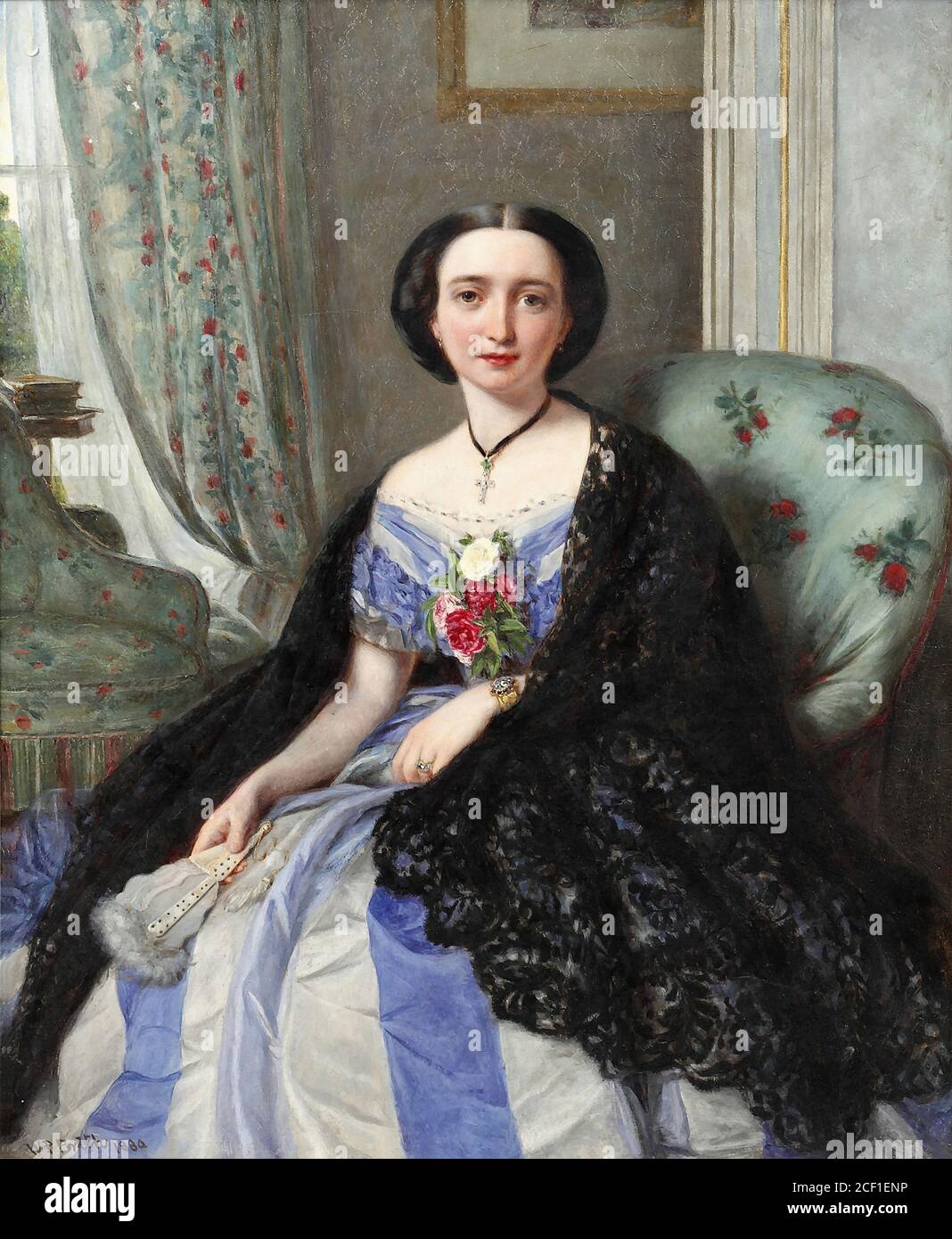 Frith William Powell - Portrait of a Lady Seated in Her Salon - British ...