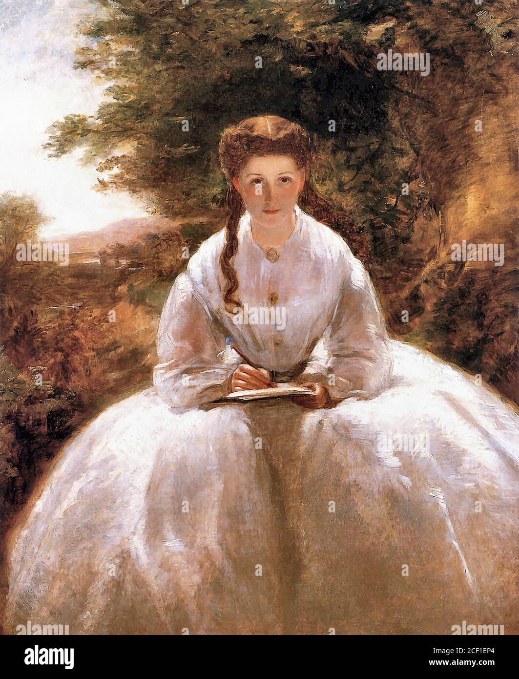 Frith William Powell - Portrait of Mrs Oppenheim - British School ...