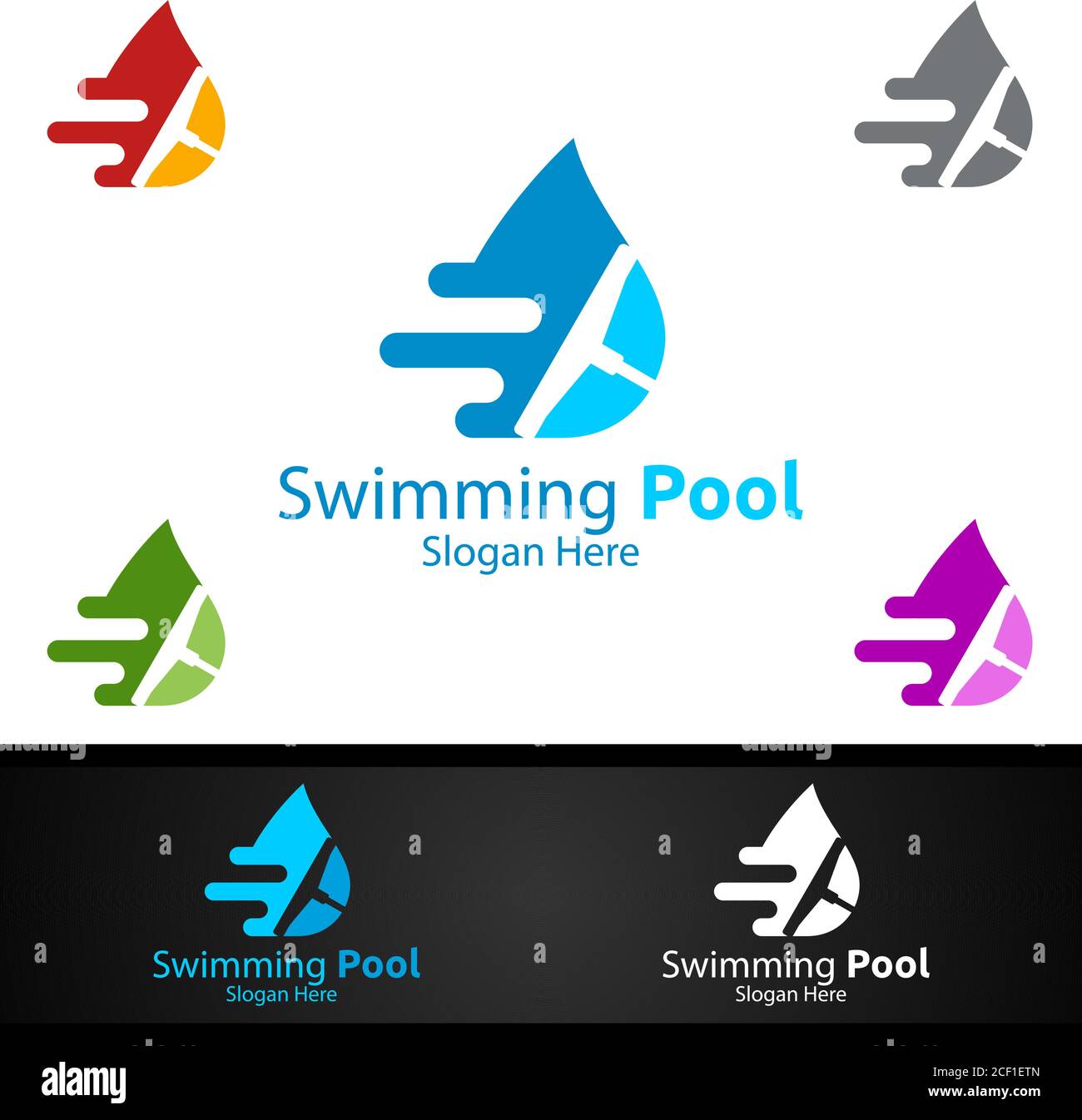 Swimming Pool Service Logo with Cleaning Pool and Maintenance Concept ...