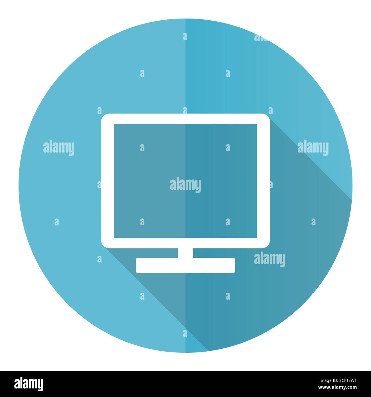 Tv vector icon, television flat design blue round web button isolated ...