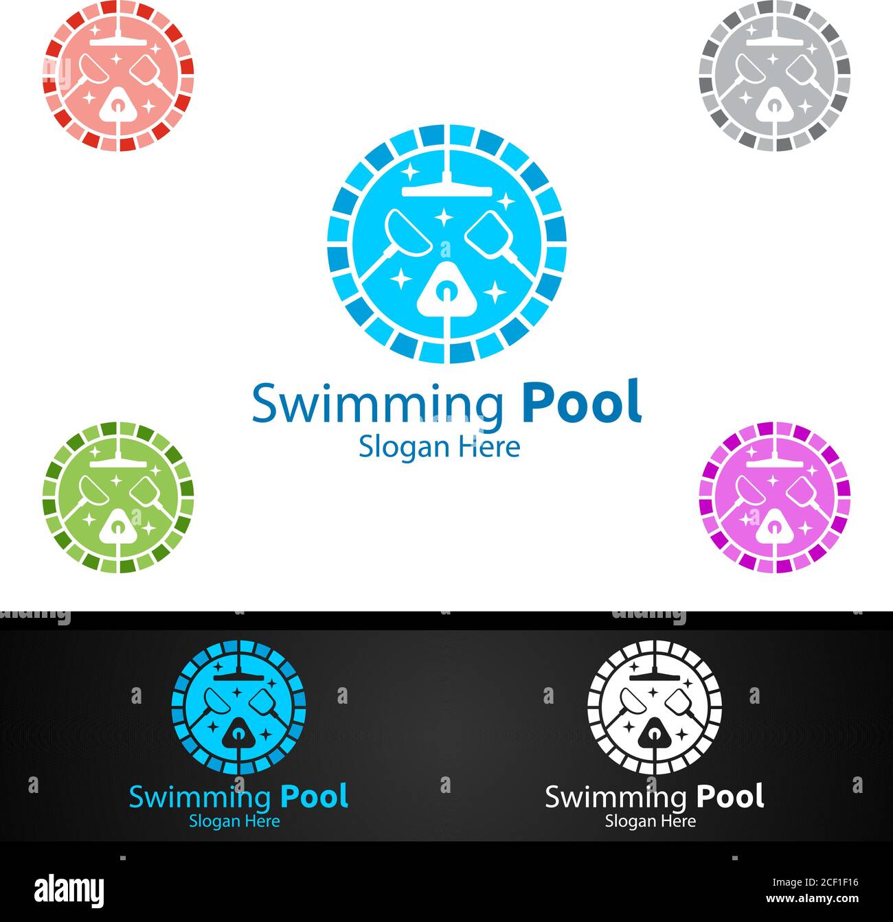 Swimming Pool Service Logo with Cleaning Pool and Maintenance Concept ...