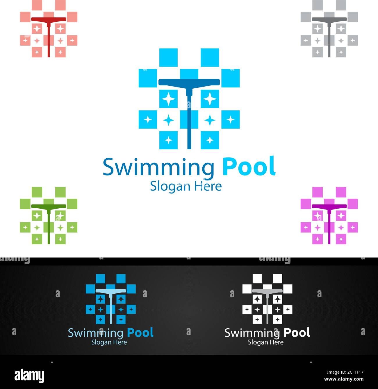 Swimming Pool Service Logo with Cleaning Pool and Maintenance Concept ...