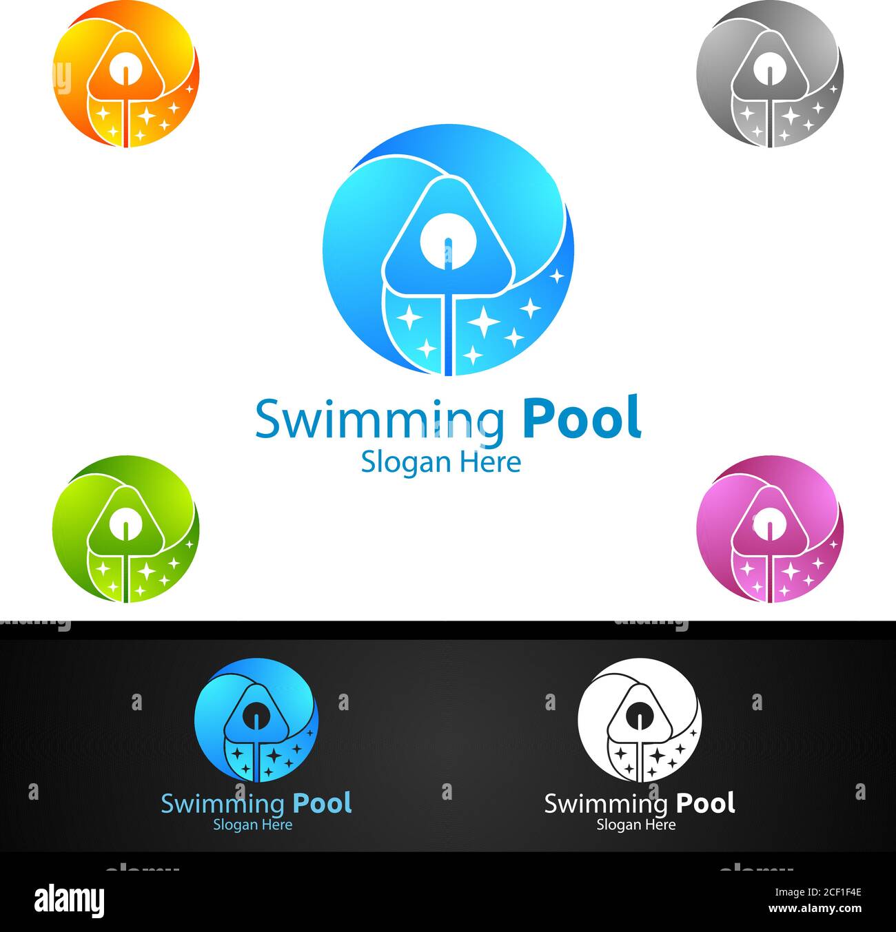 Swimming Pool Service Logo with Cleaning Pool and Maintenance Concept ...