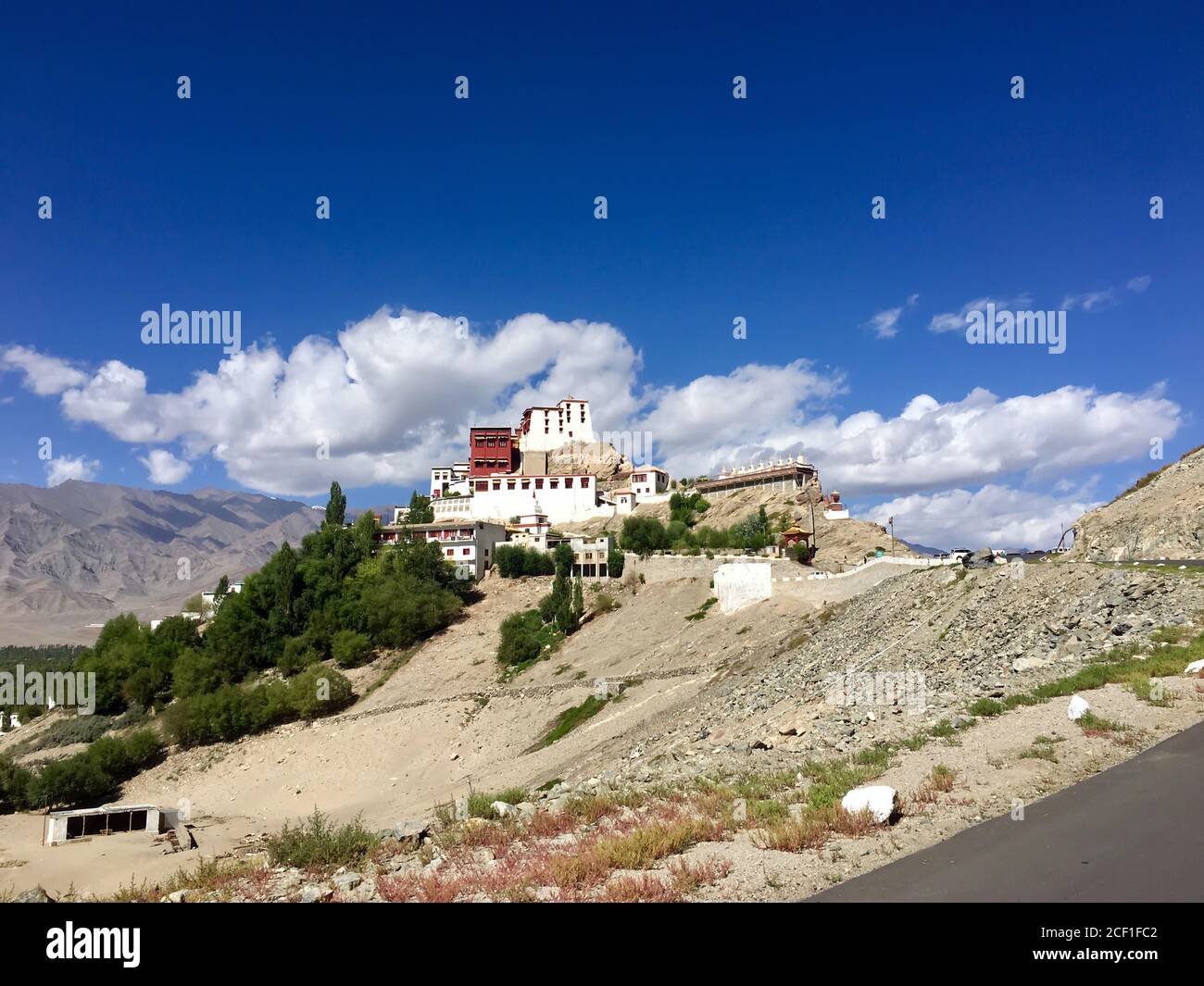 Low angle shot of the Thikse Monastery in Ladakh, India Stock Photo - Alamy