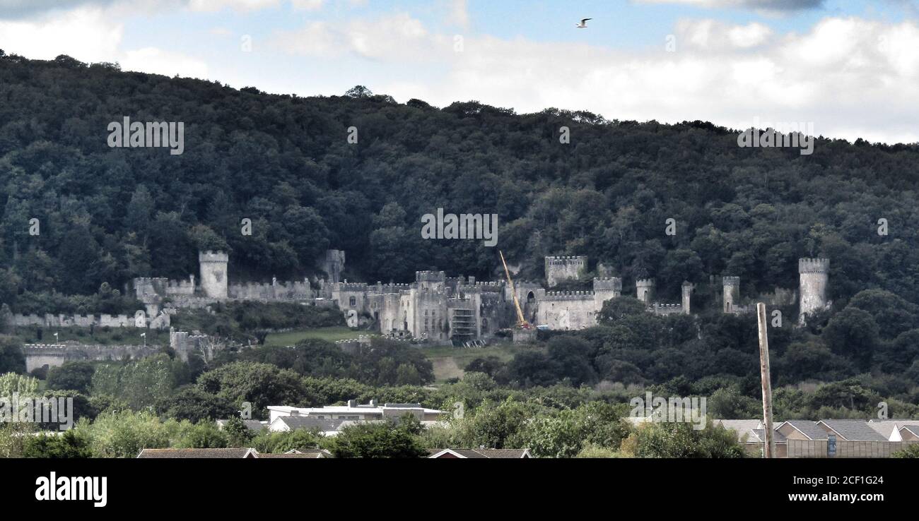Gwrych castle being prepared for filming credit Ian fairbrother/Alamy ...