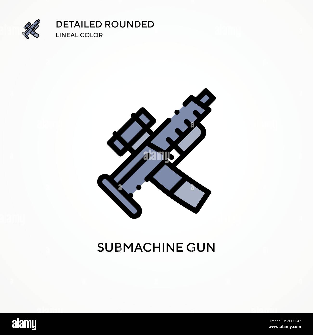 Submachine gun vector icon. Modern vector illustration concepts. Easy ...