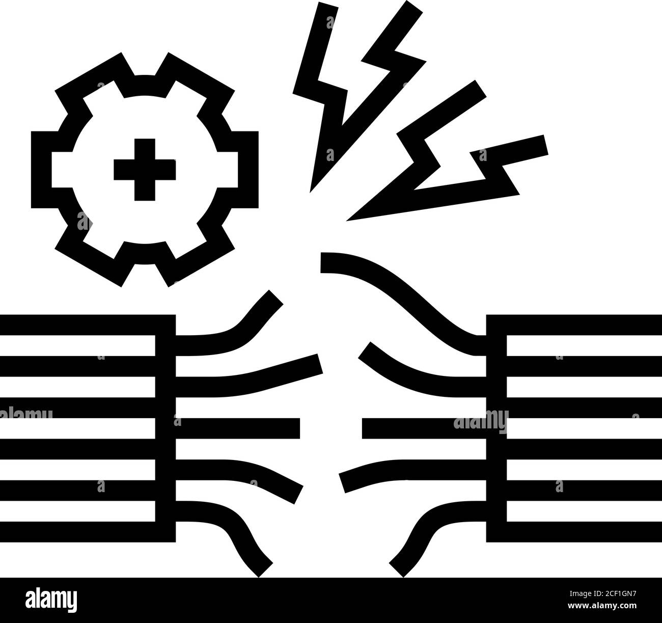 wire breakage line icon vector illustration Stock Vector Image & Art ...