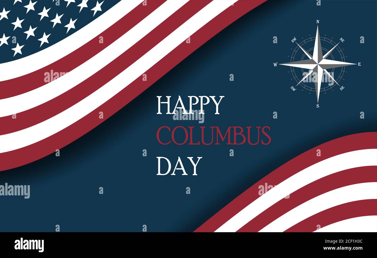 Columbus Day with usa flag Stock Vector Image & Art - Alamy