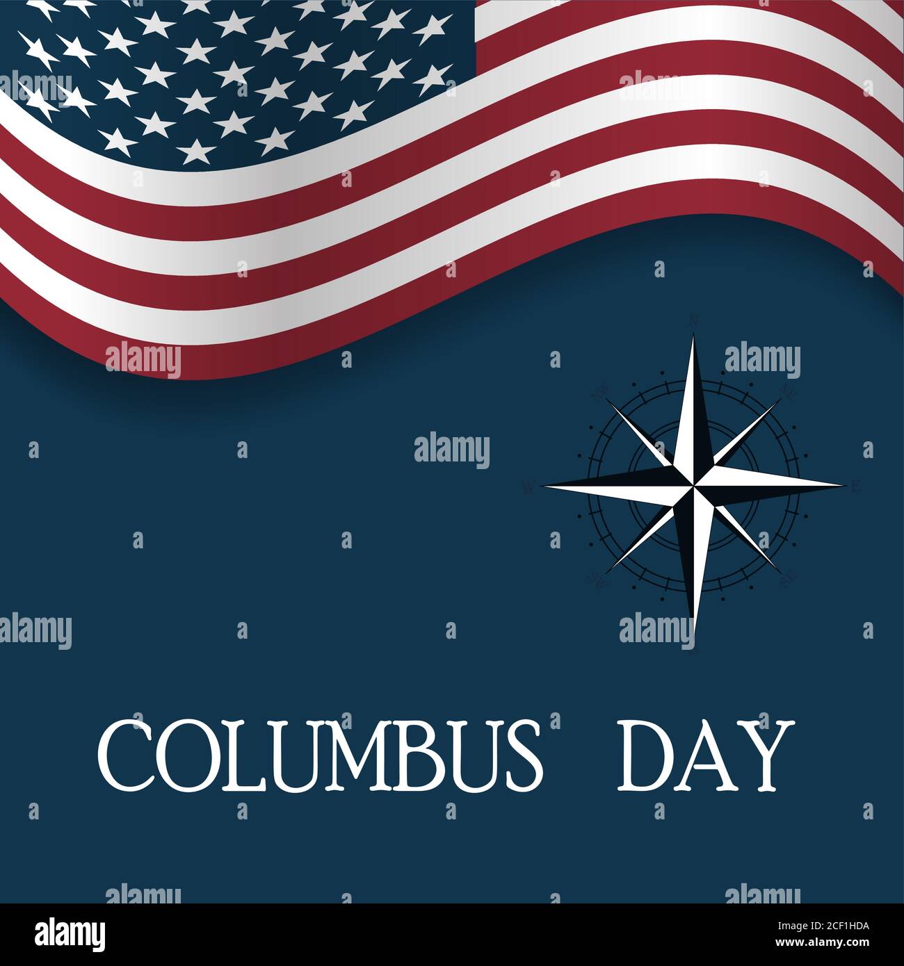 Columbus Day with usa flag Stock Vector Image & Art - Alamy