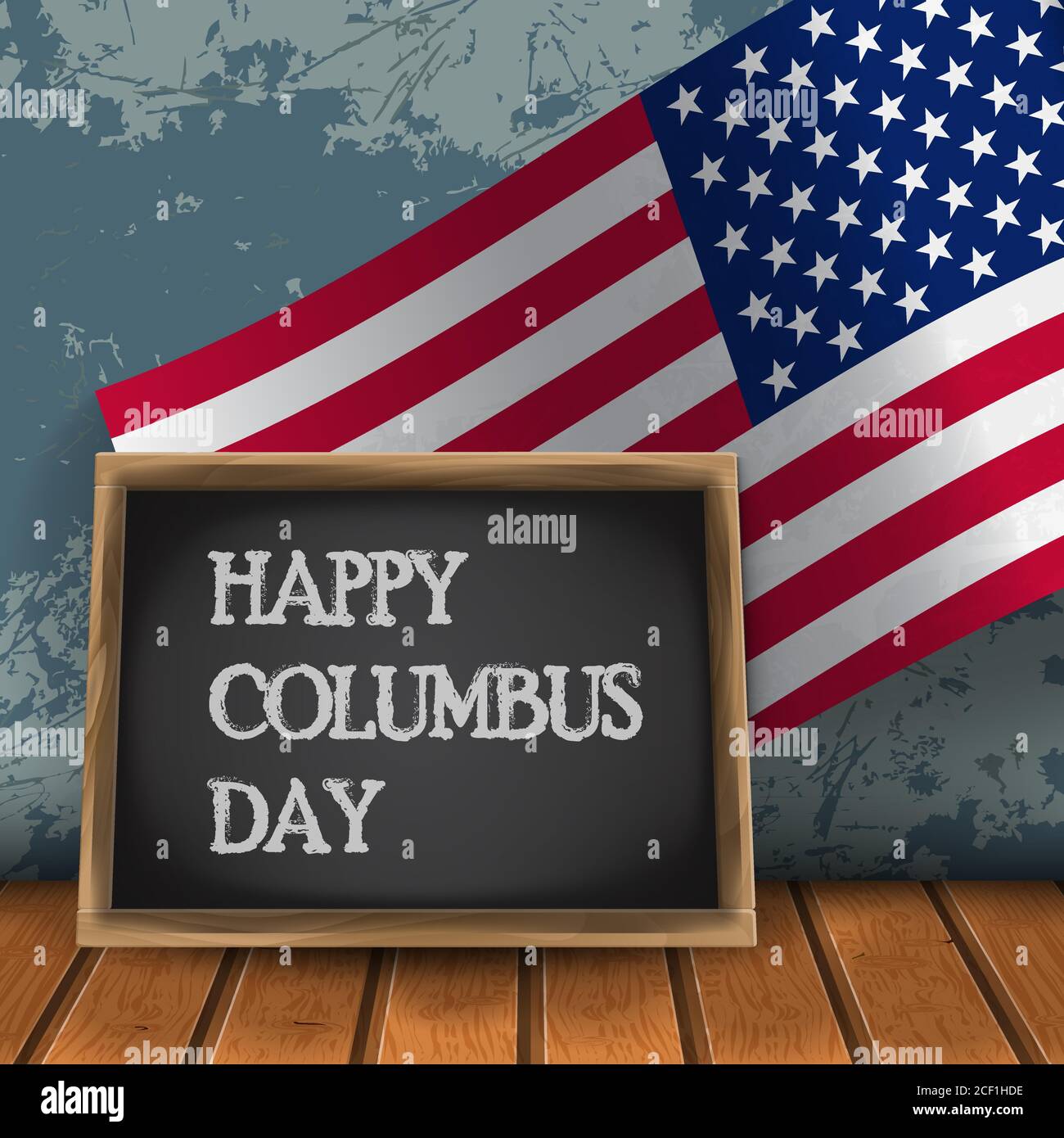 Columbus Day with usa flag Stock Vector Image & Art - Alamy