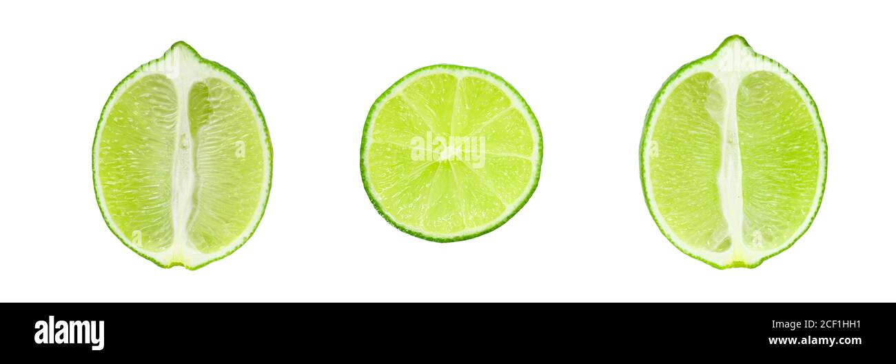 Pieces of lime isolated on white background Stock Photo - Alamy