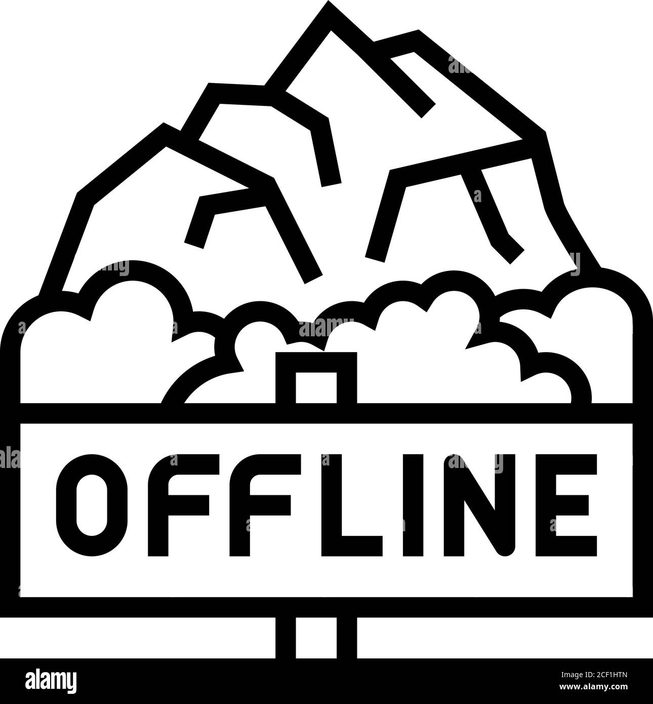 offline mountain travel line icon vector illustration Stock Vector ...