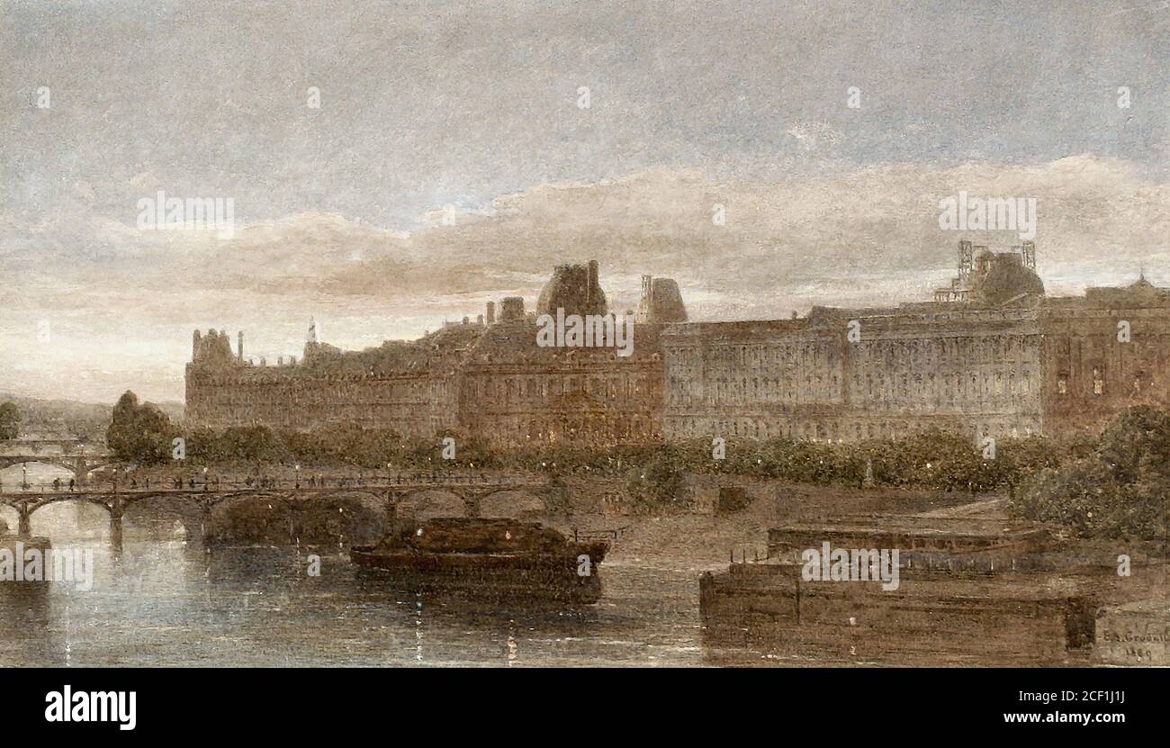 Goodall Edward Angelo - the Louvre Paris - British School - 19th ...