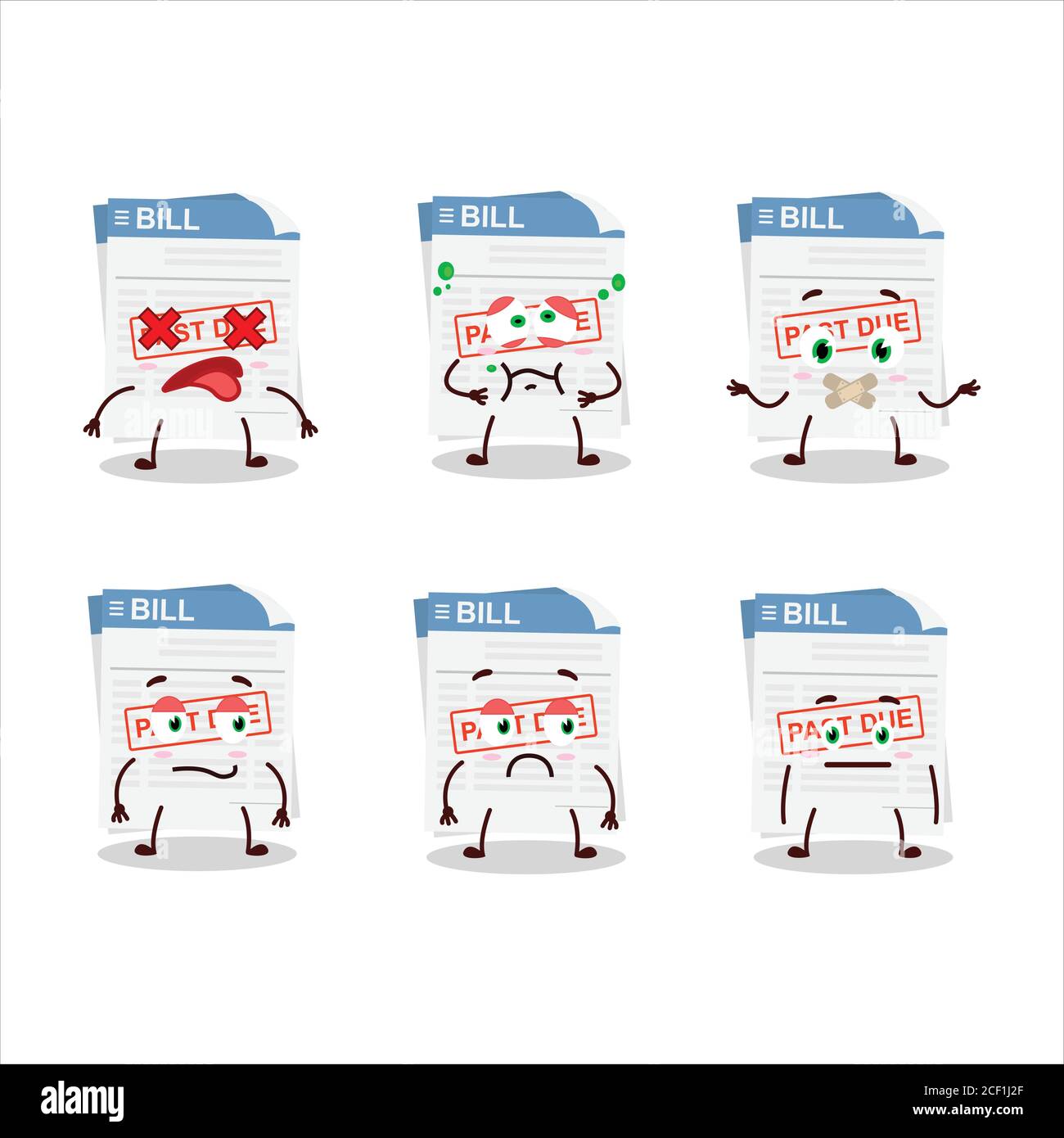 Bill paper cartoon character with nope expression Stock Vector Image ...