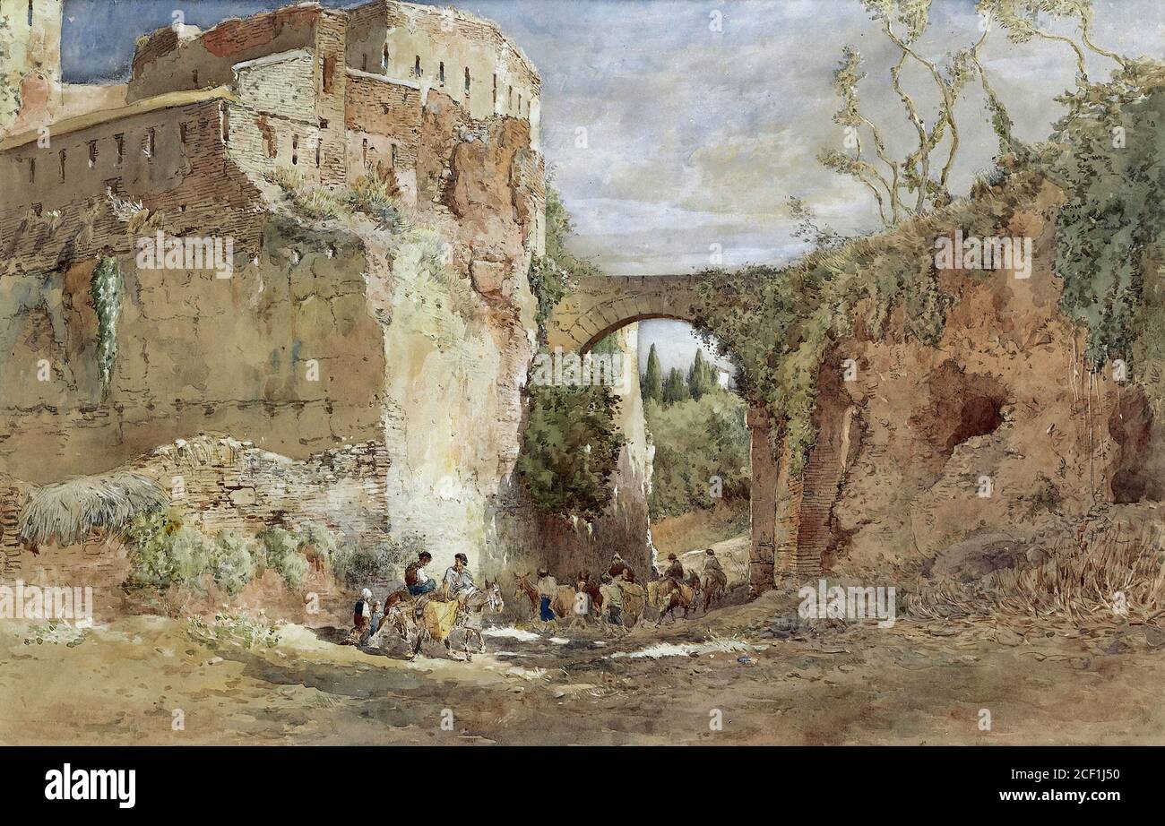 Goodall Edward Angelo - Travellers by the Alhambra Granada - British ...