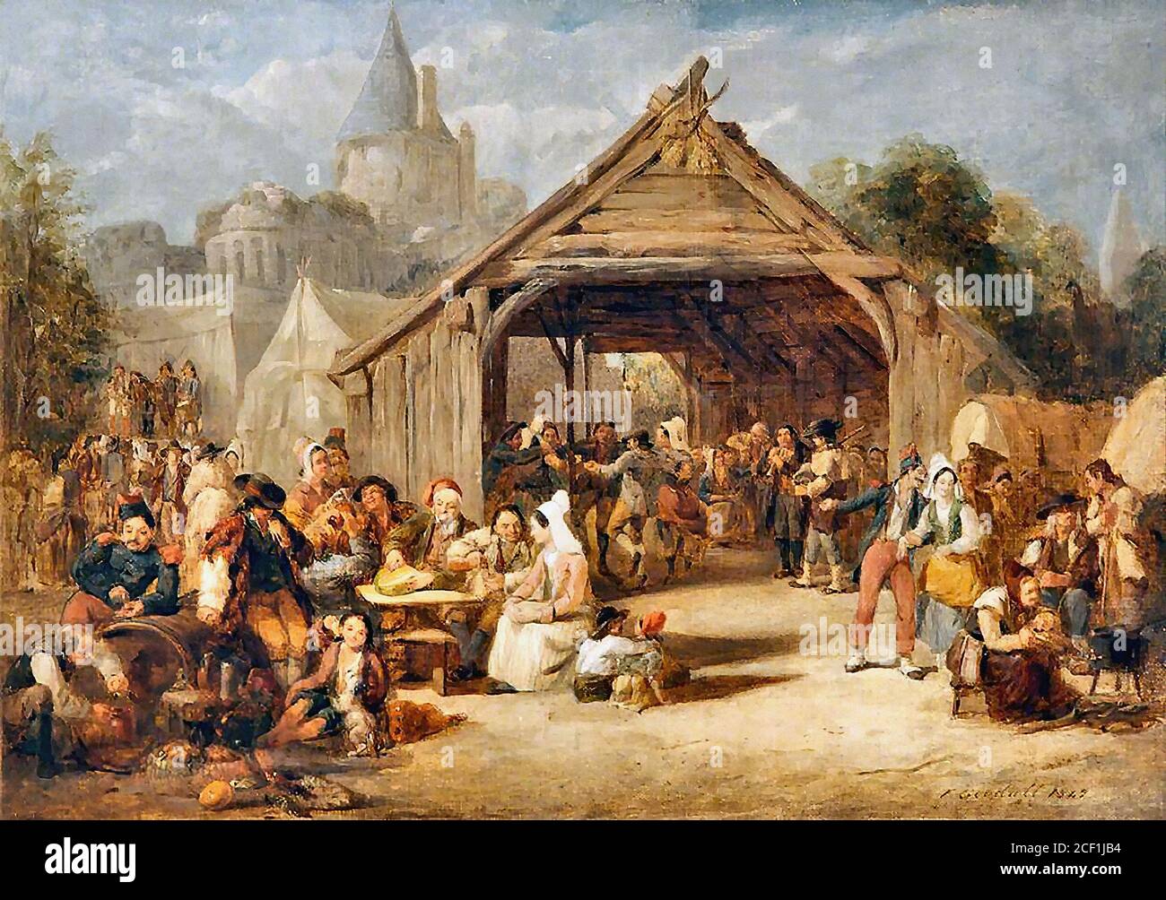 Goodall Frederick - Fair at Fougères - British School - 19th Century ...