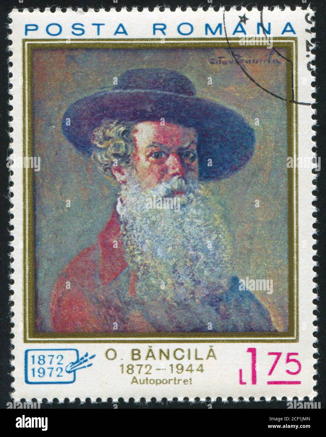 ROMANIA - CIRCA 1972: stamp printed by Romania, show Octav Bancila ...