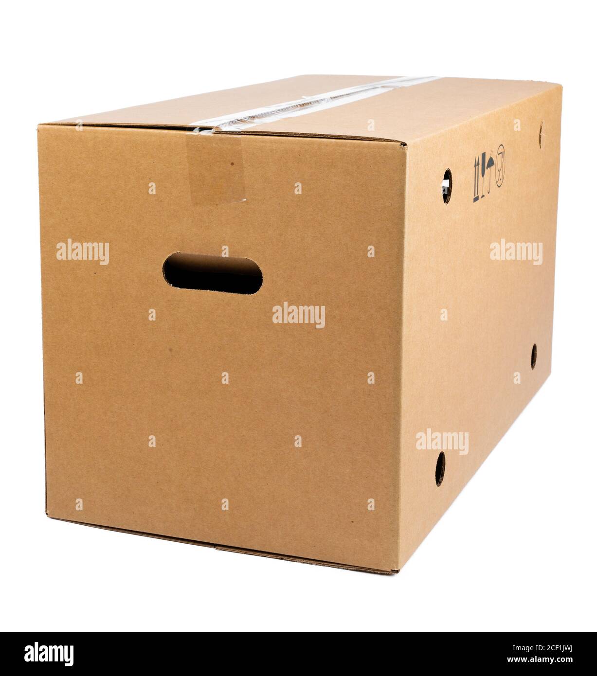 Cardboard brown box isolated on white background Stock Photo - Alamy