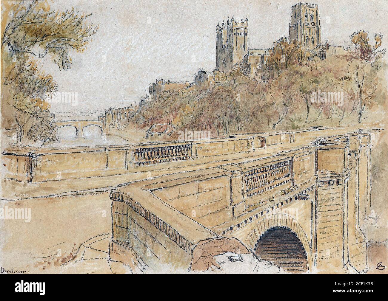 Goodwin Albert - Durham from Prebends Bridge - British School - 19th ...