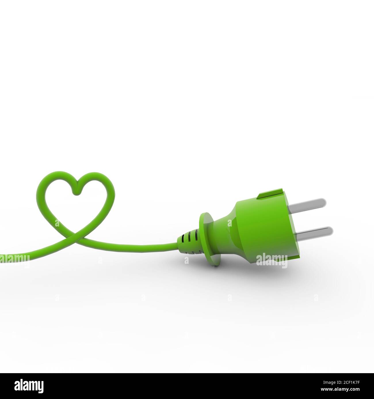 3D render of a green electrical plug isolated on a white background ...