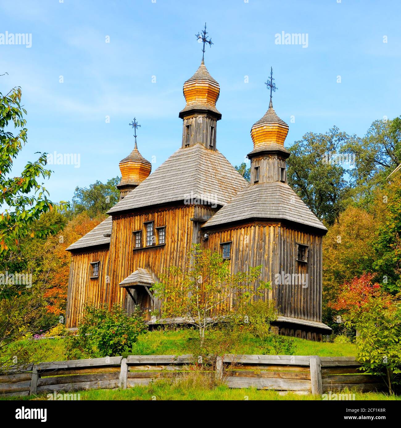 Ancient wooden orthodox church of St. Michael in Pyrohiv (Pirogovo ...