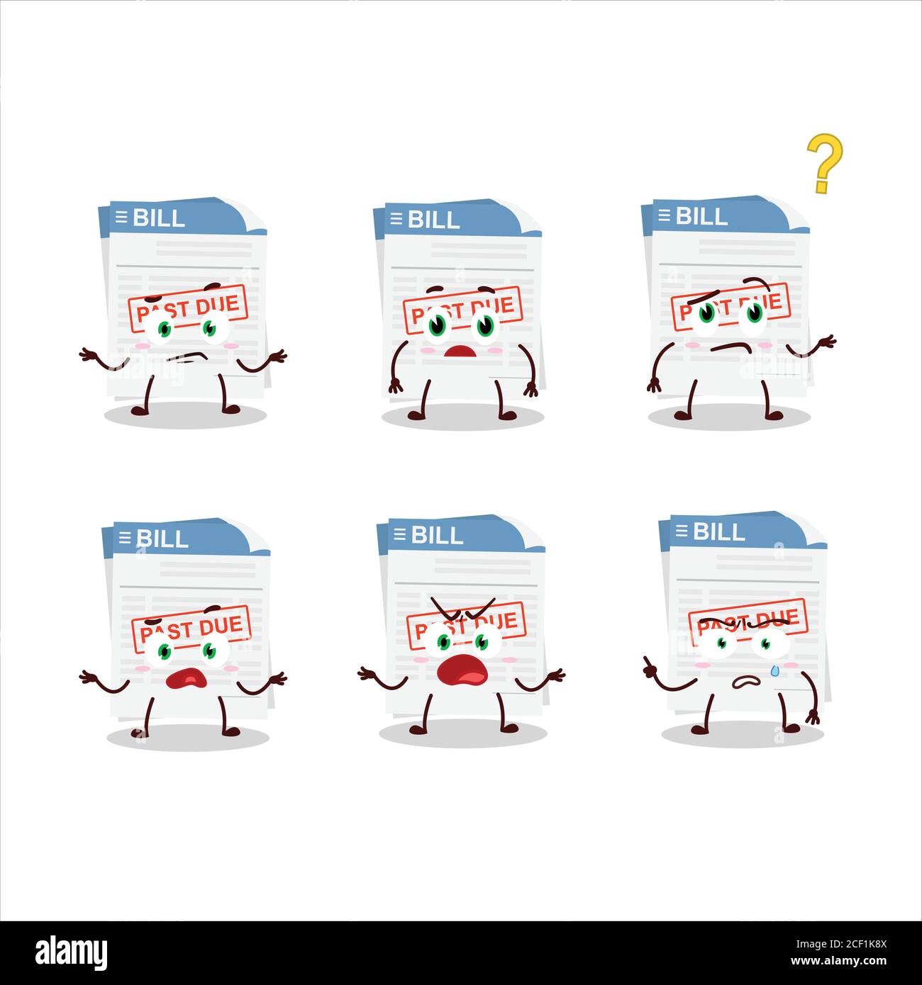 Cartoon character of bill paper with what expression Stock Vector Image ...