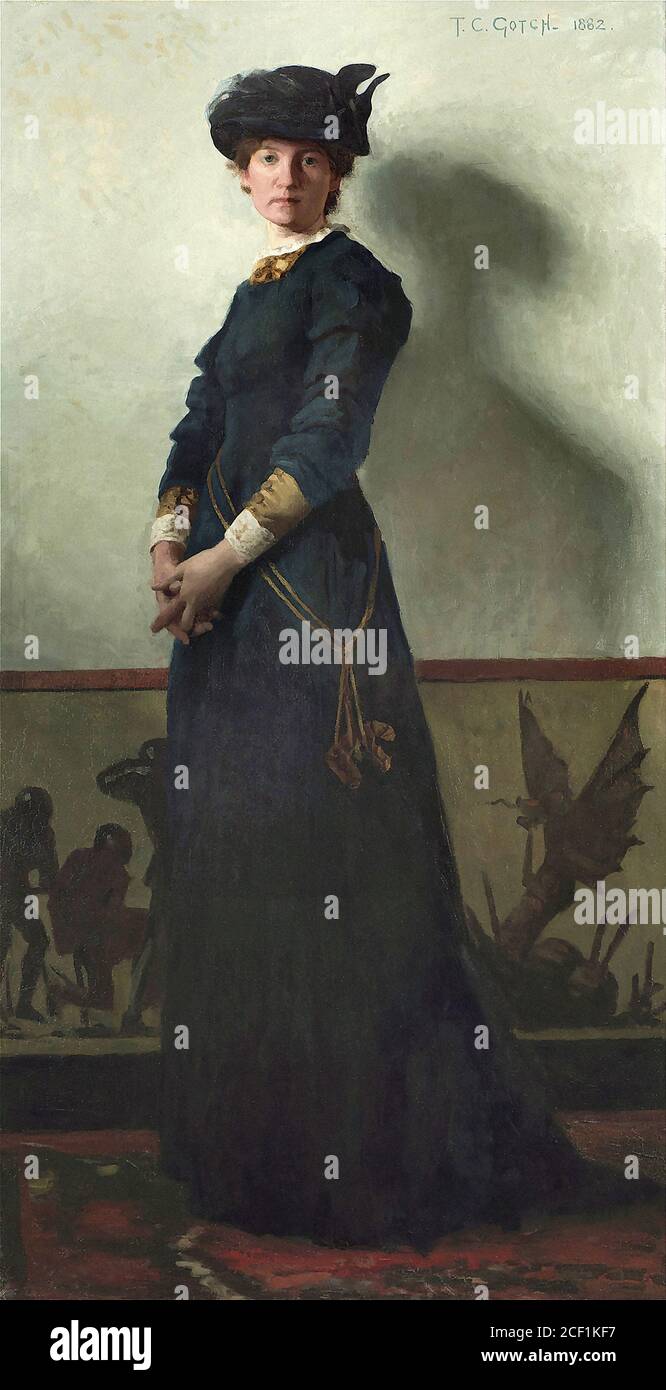 Gotch Thomas Cooper - Portrait of Madam Gotch - British School - 19th ...