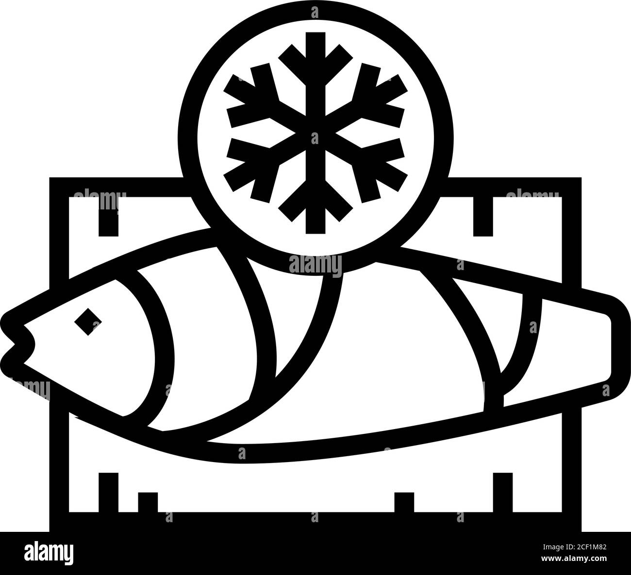 frozen tuna line icon vector illustration Stock Vector Image & Art - Alamy