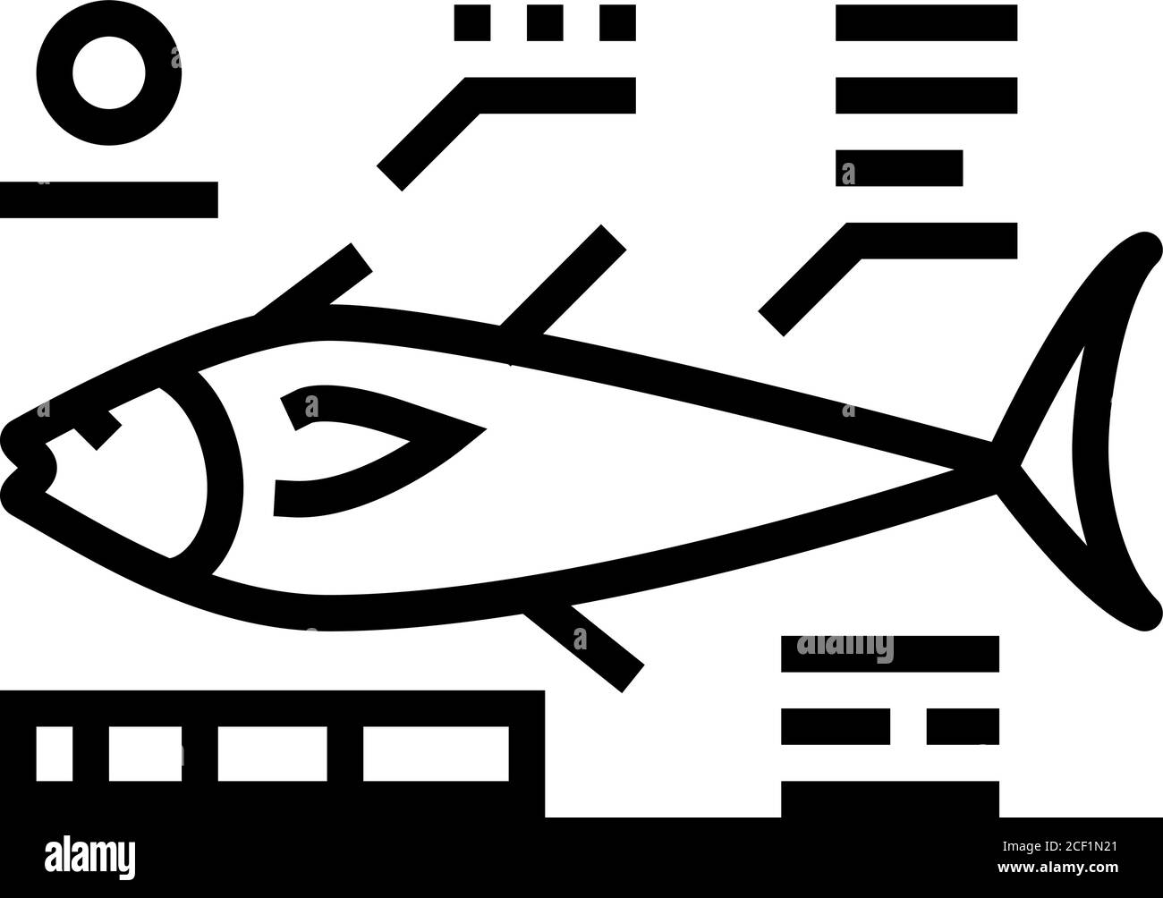 tuna fish characteristics line icon vector illustration Stock Vector ...
