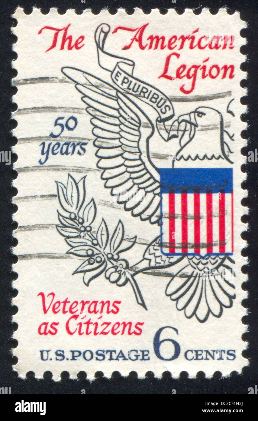 UNITED STATES - CIRCA 1969: stamp printed by United states, shows Eagle ...
