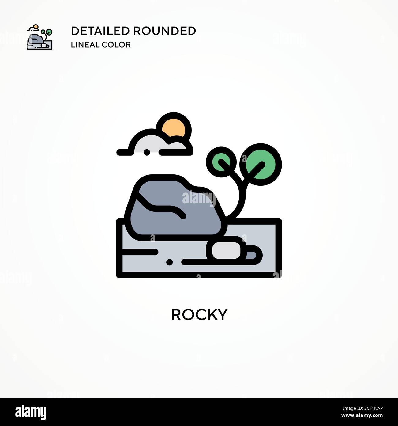 Rocky vector icon. Modern vector illustration concepts. Easy to edit ...