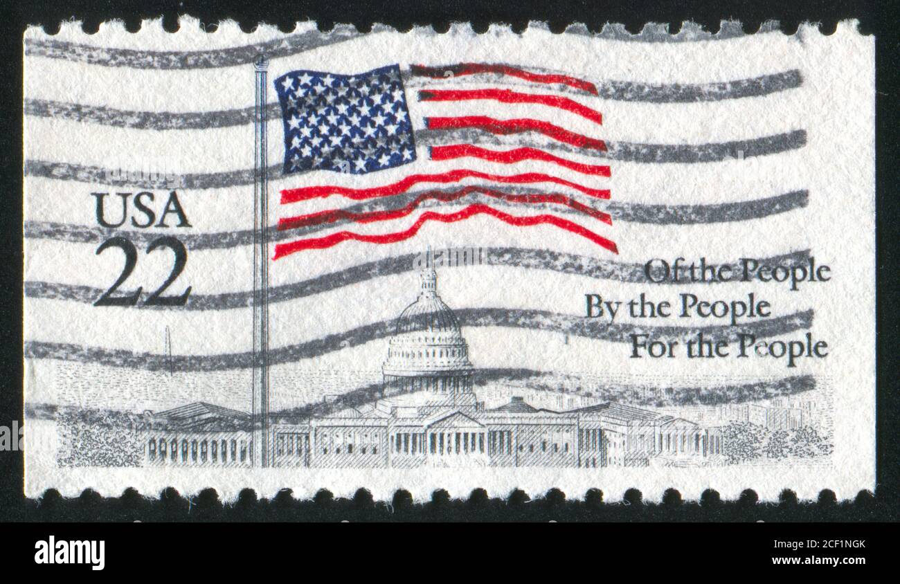UNITED STATES - CIRCA 1985: stamp printed by United states, shows flag ...