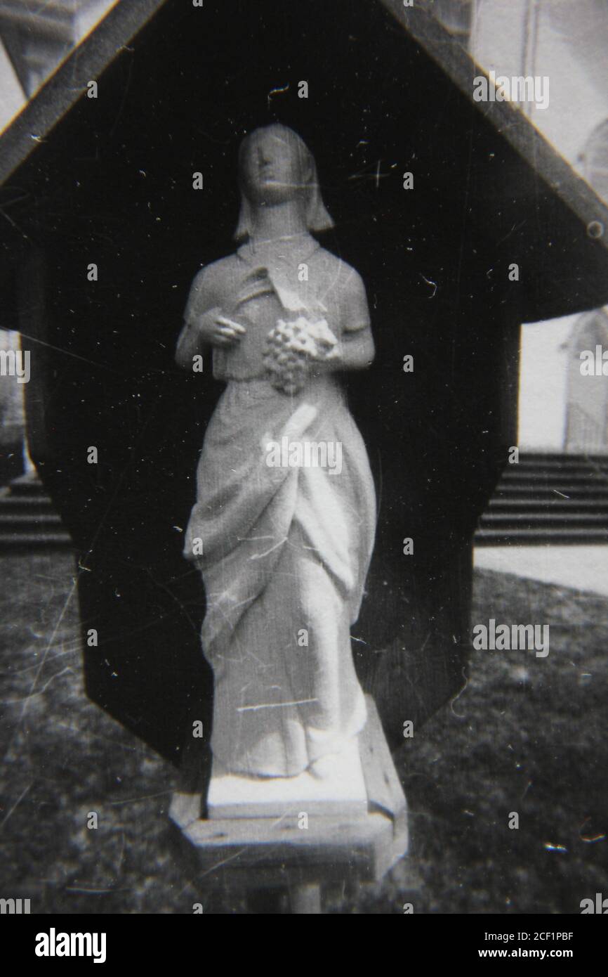 Fine 1970s vintage black and white photography of a communist statue of ...