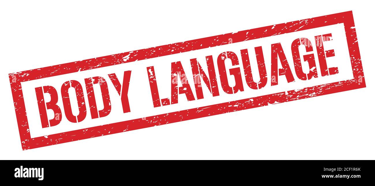 BODY LANGUAGE red grungy rectangle stamp sign Stock Photo - Alamy